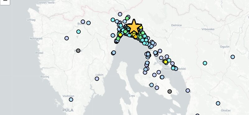 Potres magnitude 3.4 kod Rijeke, hipocentar na samo 3 km dubine! | Istramet