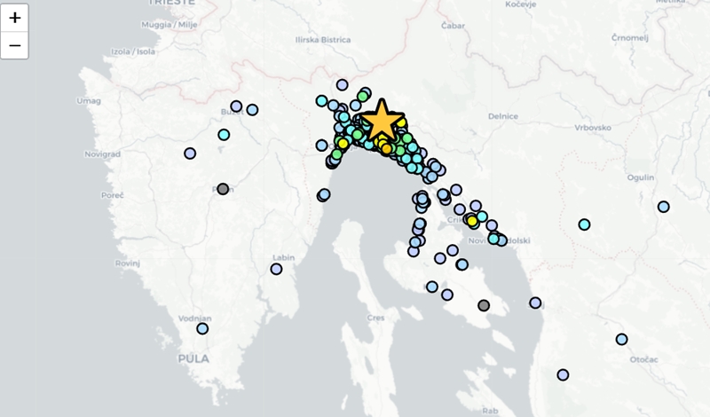 Potres magnitude 3.4 kod Rijeke, hipocentar na samo 3 km dubine! | Istramet